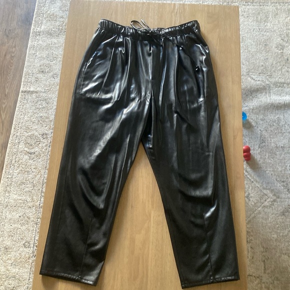 Zara | Pants & Jumpsuits | Zara Vegan Leather Drawstring Pants | Poshmark